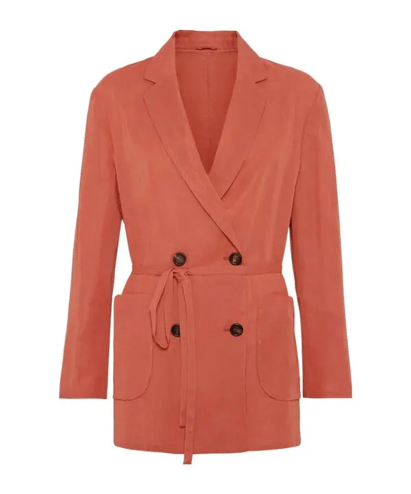 Brunello Cucinelli Double Breasted Suit With Monili Chain Detail