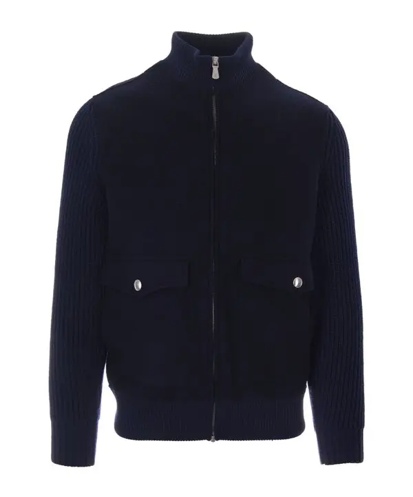 Eleventy Cable-knit Zip-up Jacket