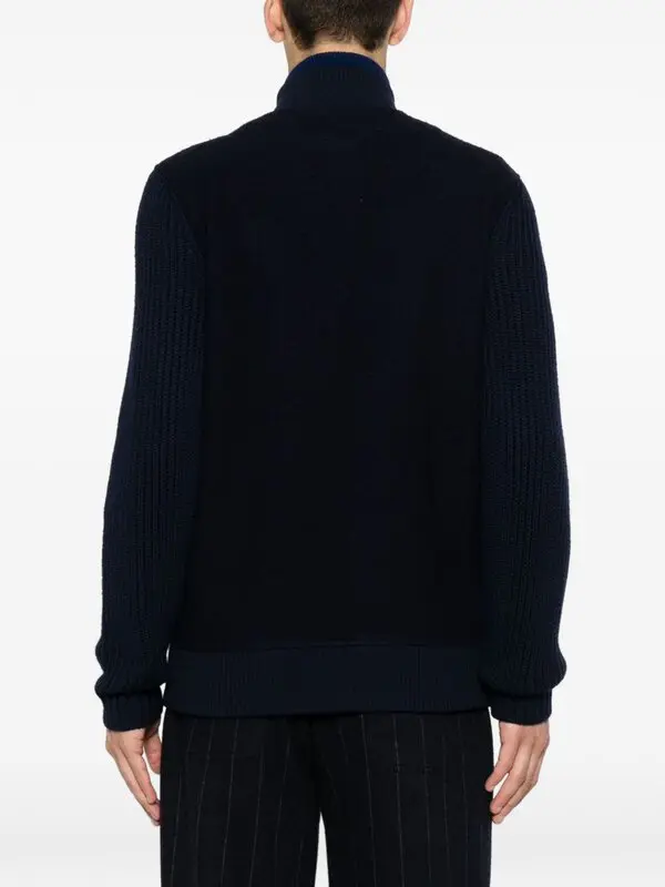 Eleventy Cable-knit Zip-up Jacket - Blue