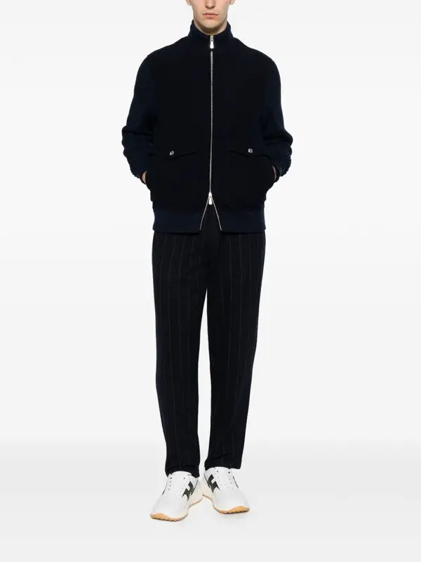 Eleventy Cable-knit Zip-up Jacket - Blue