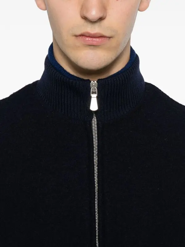 Eleventy Cable-knit Zip-up Jacket - Blue