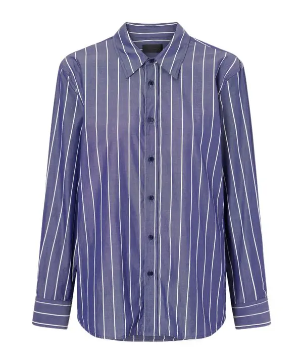 NILI LOTAN Vertical Striped Long Sleeve Shirt
