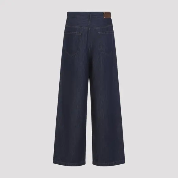 Dries Van Noten Pleated Wide-leg Jeans - Indigo