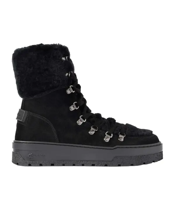 Bogner Calgary Shearling-trimmed Suede Lace-up Boots