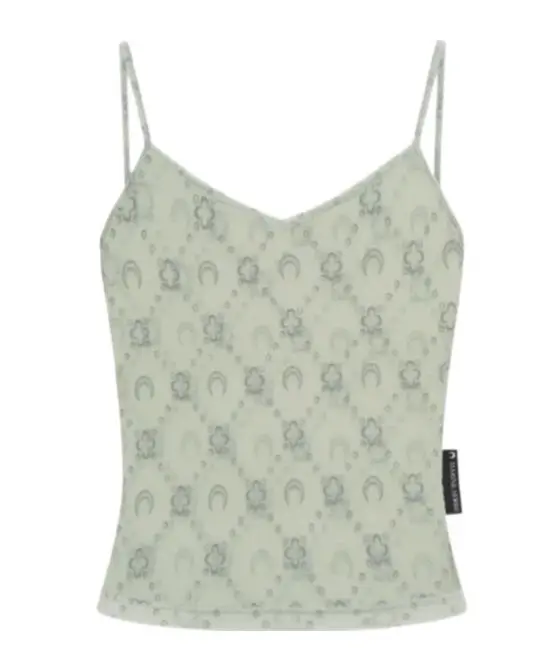 MARINE SERRE Moonogram Mesh Strappy Top - Gray