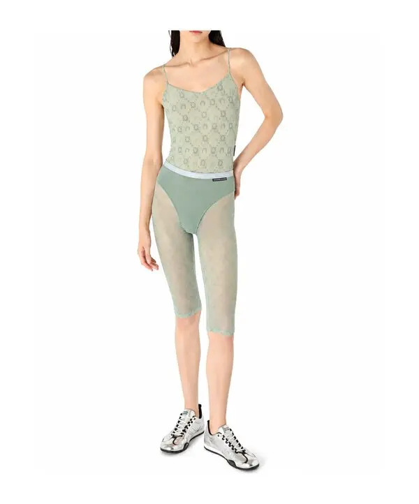 MARINE SERRE Moonogram Mesh Strappy Top