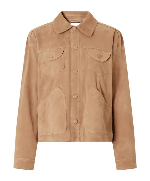 FRAME Cropped Suede Utility Jacket