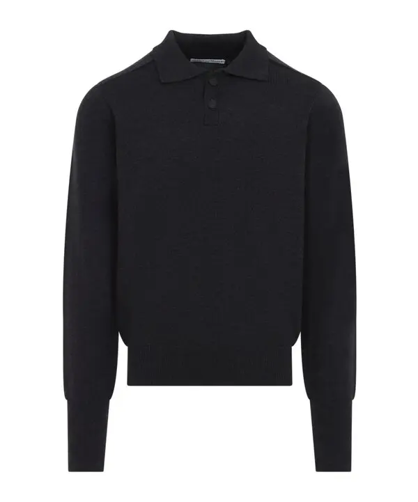 Studio Nicholson Long-sleeve Knitted Polo Shirt