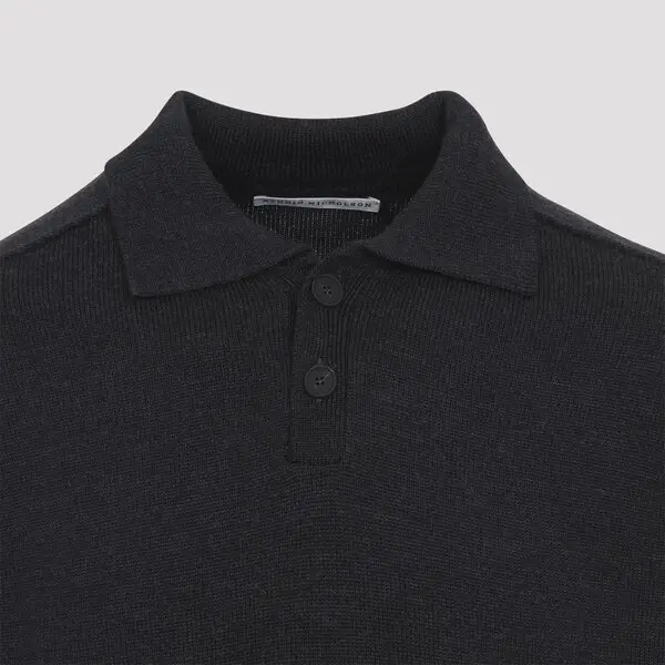 Studio Nicholson Long-sleeve Knitted Polo Shirt