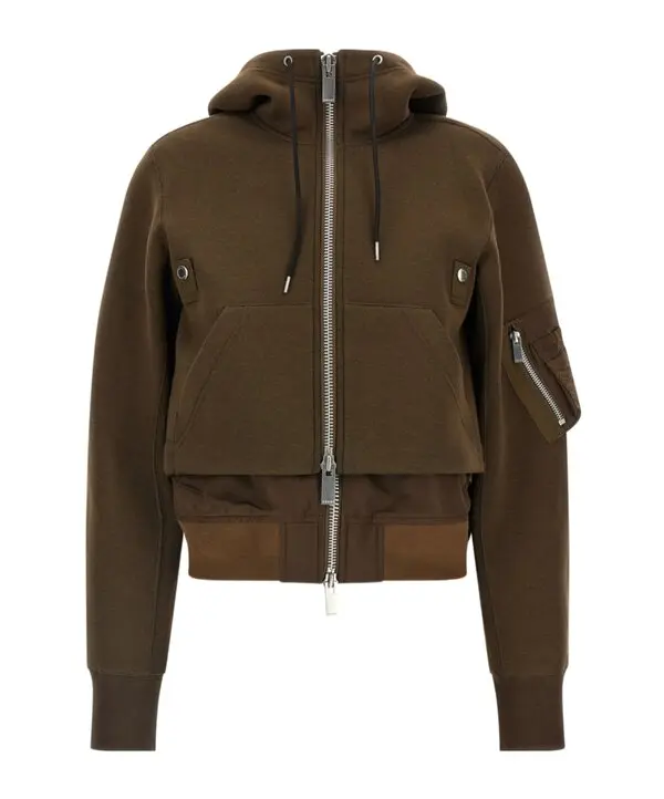 Sacai Sponge Sweat Panelled Hoodie