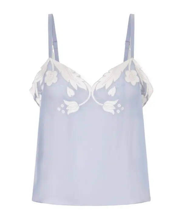 Anna Sui Embroidered Silk-satin Camisole