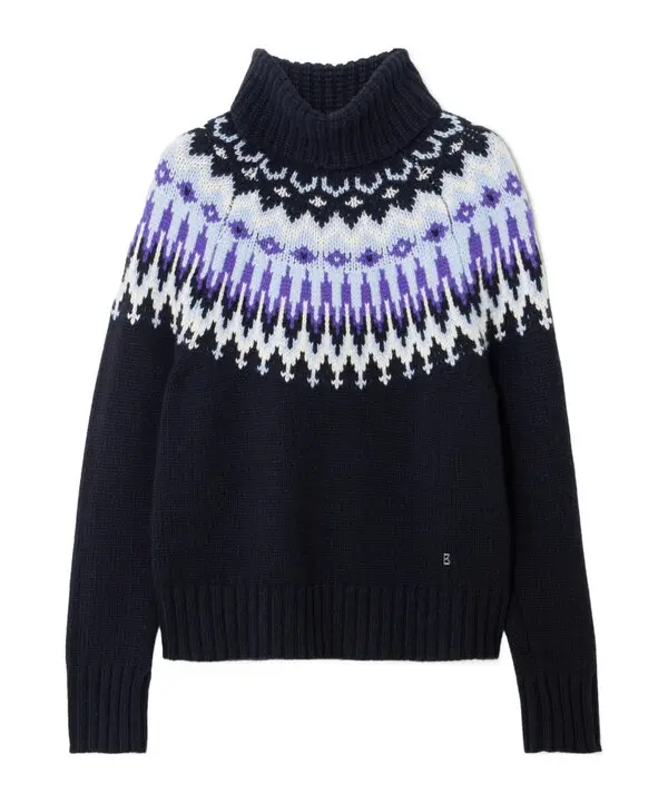 Bogner Ingrid Fair Isle Cashmere Turtleneck Sweater
