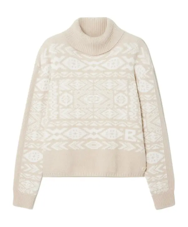 Bogner Nadin Fair Isle Appliqué Turtleneck Sweater