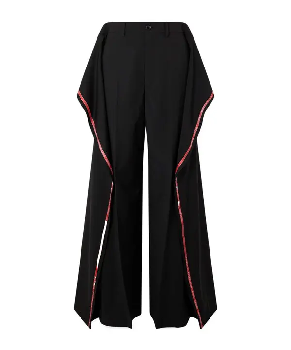 Junya Watanabe Crepe Straight-leg Pants With Contrast Piping