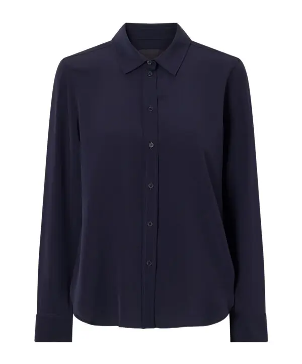 NILI LOTAN Draped Satin Long Sleeve Shirt