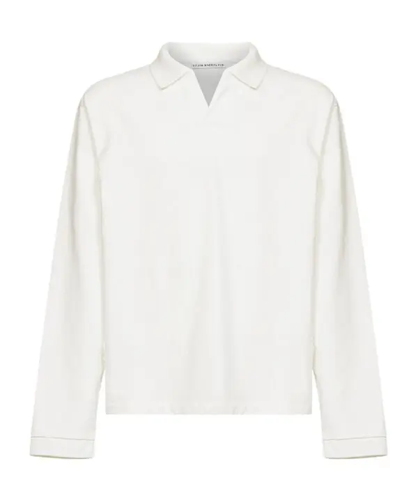 Studio Nicholson Open Collar Long Sleeve Polo Shirt