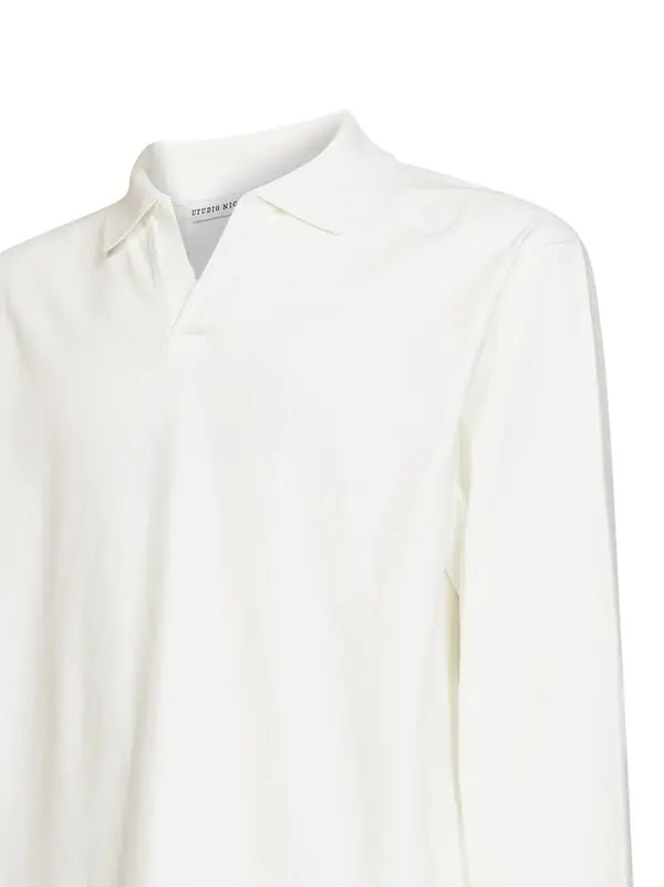 Studio Nicholson Open Collar Long Sleeve Polo Shirt