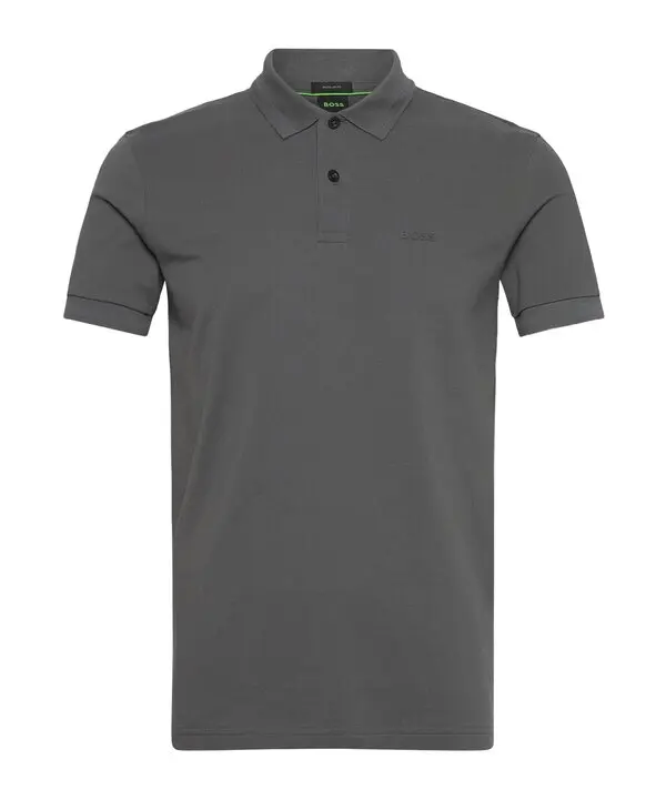 Hugo Boss Logo Short-sleeve Polo Shirt - Grey