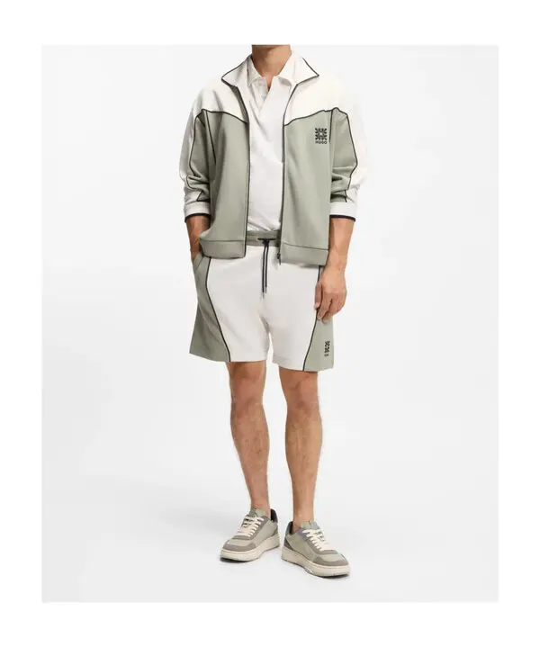 Hugo Boss Button-front Linen-blend Polo Shirt