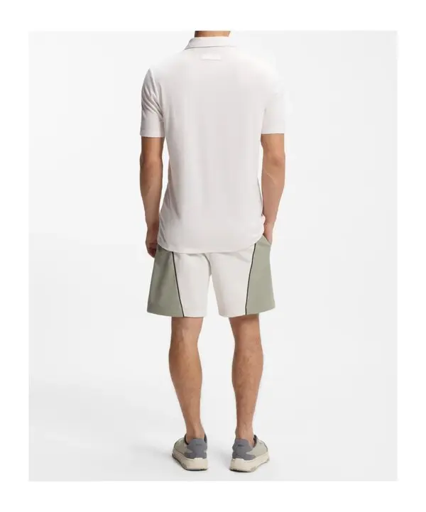 Hugo Boss Button-front Linen-blend Polo Shirt