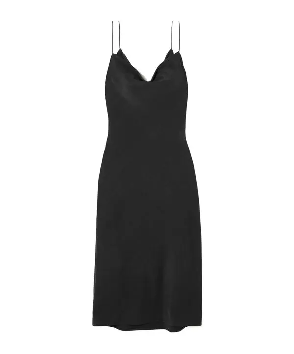 Calvin Klein Wool Crepe De Chine Midi Dress