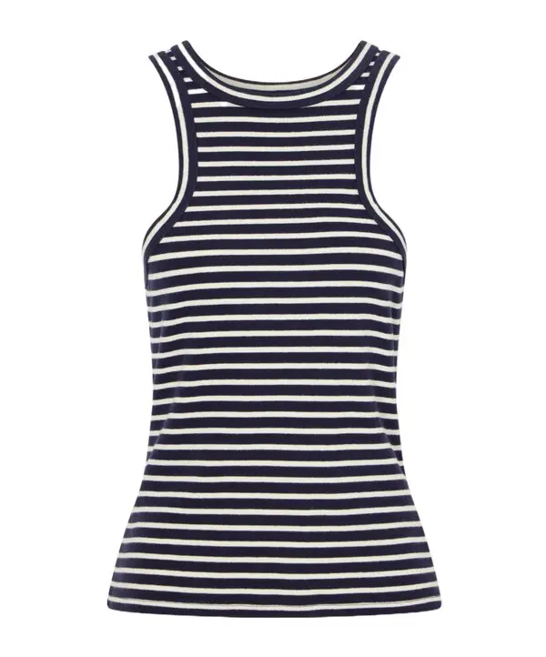 NILI LOTAN Casual Striped Tank Top - Black