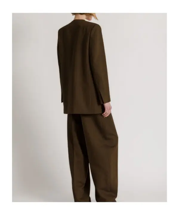 Alberta Ferretti Double-breasted Collarless Blazer