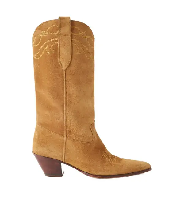NILI LOTAN Embroidered Mid-calf Cowboy Boots
