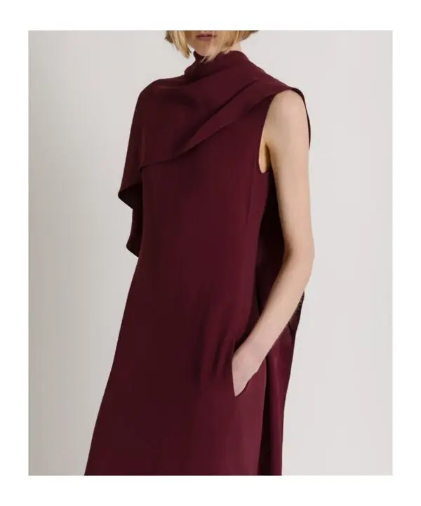 Alberta Ferretti Long Dress With Cape Detail And Back Bow