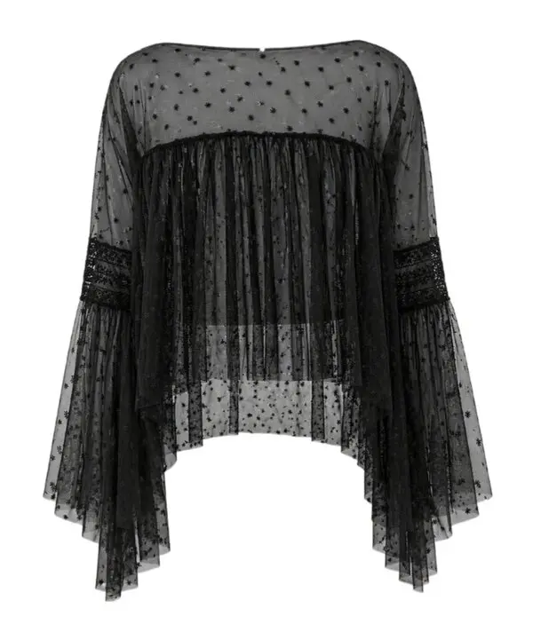 Alberta Ferretti Star Print Flared Sleeve Blouse