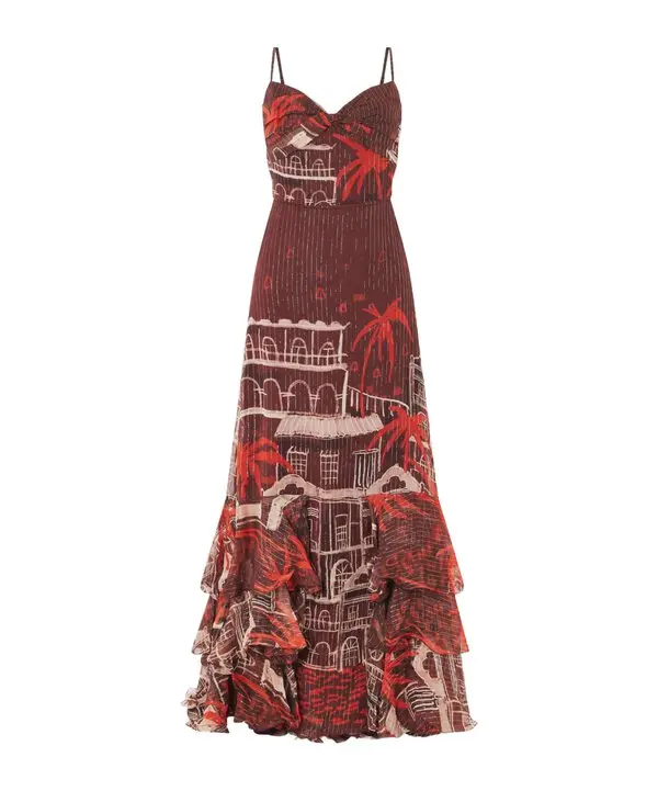 Johanna Ortiz Silk-chiffon Maxi Dress - Red