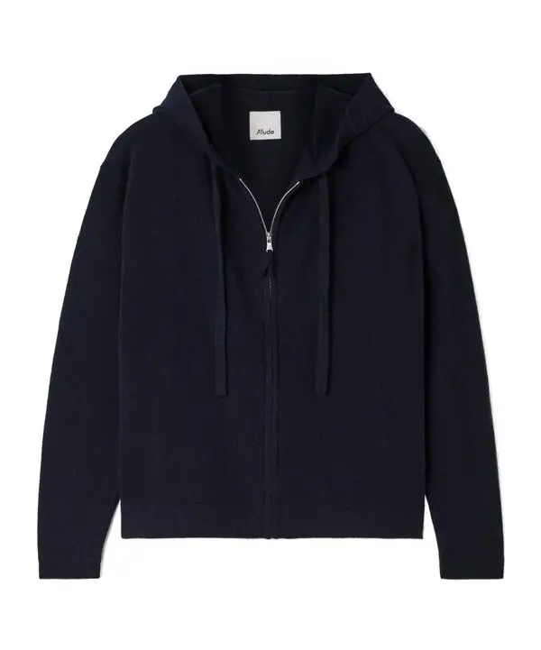 ALLUDE Wool Blend Zip-up Hoodie