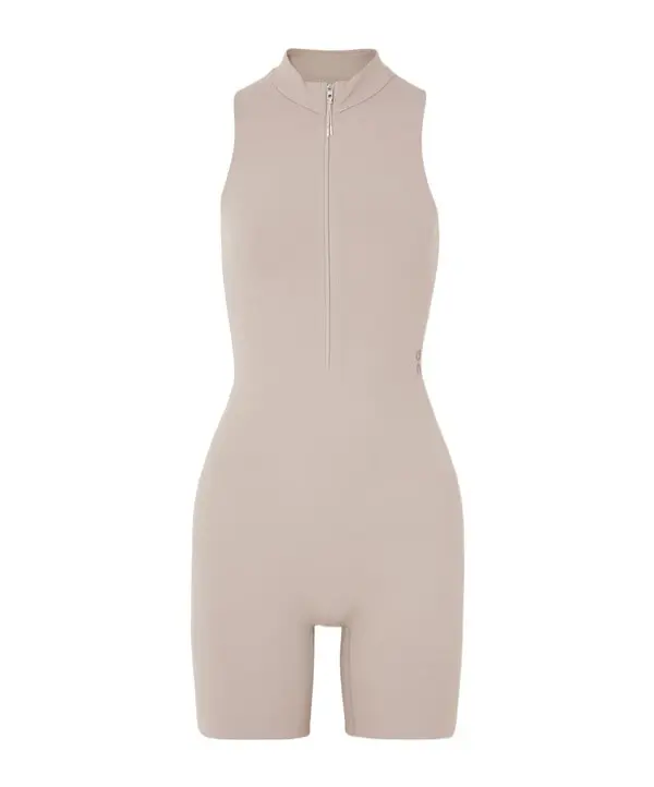 On Recycled-jersey Bodysuit With Zip-up Neckline