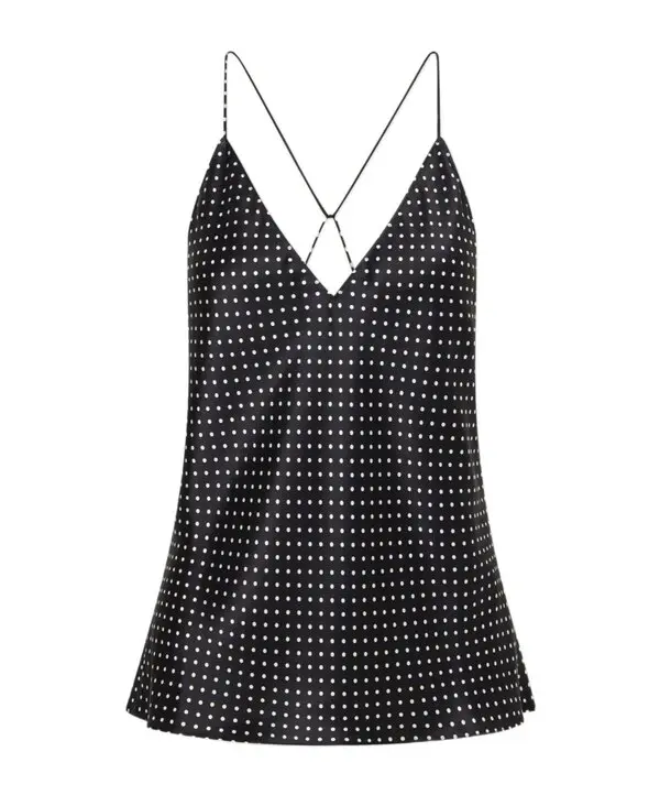 NILI LOTAN Polka Dot V-neck Camisole Mini Dress