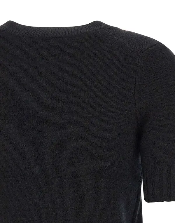 Vince Ribbed Short Sleeve Knit Sweater