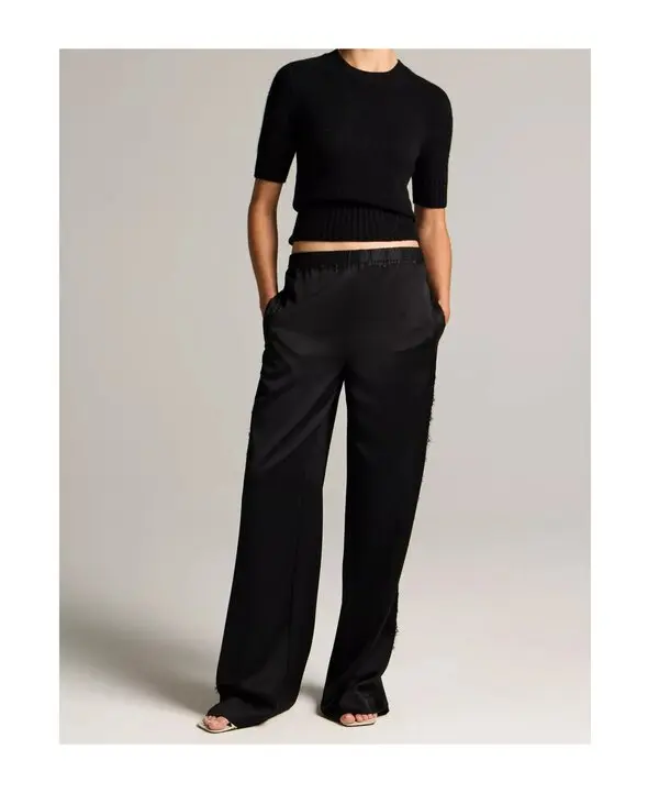 Vince Ribbed Short Sleeve Knit Sweater
