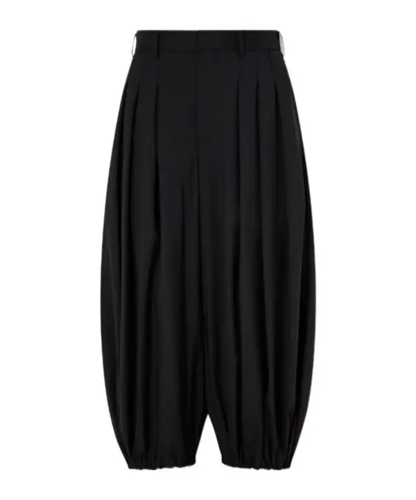 Comme Des Garçons Wool Wide-leg Tapered Pants - Black