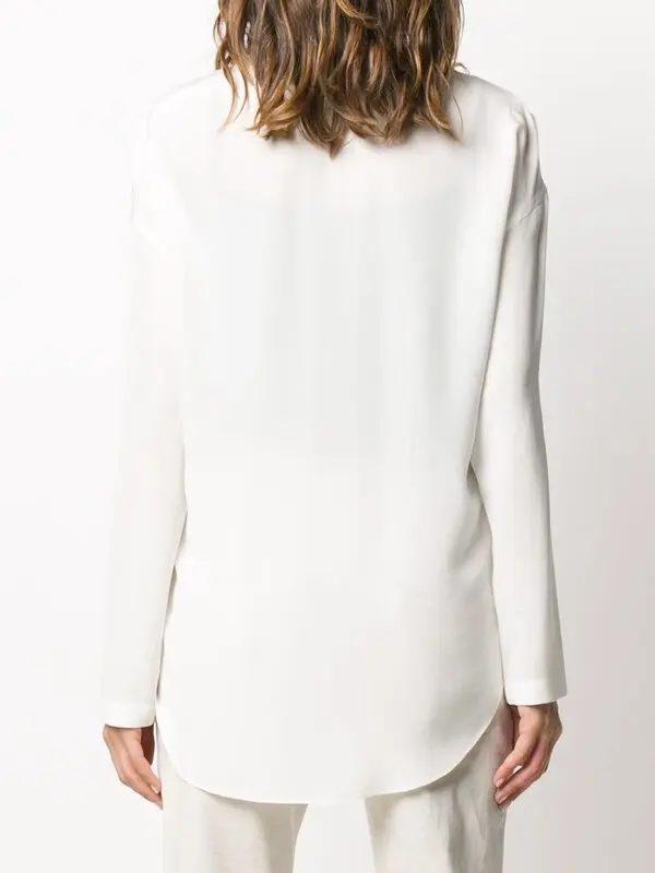 Brunello Cucinelli V-neck Silk Blouse