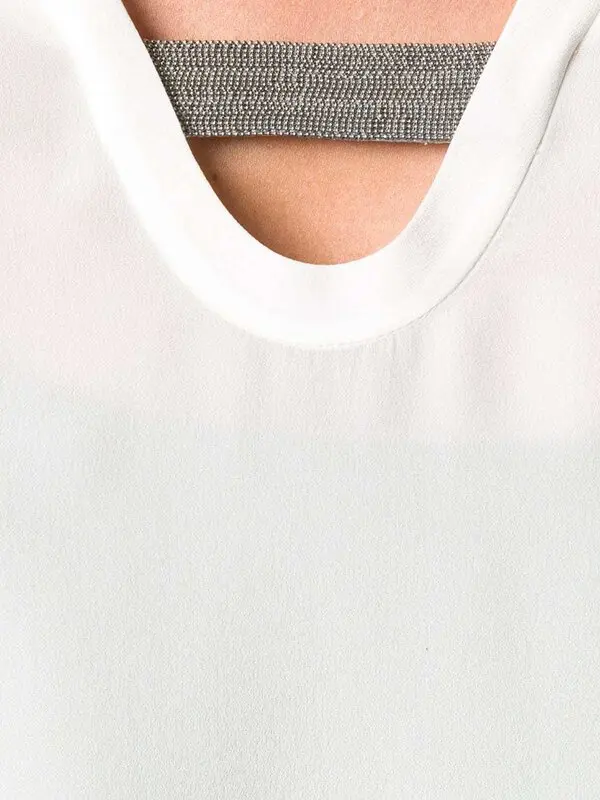 Brunello Cucinelli V-neck Silk Blouse