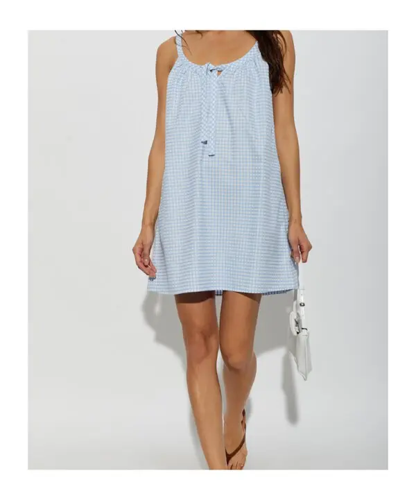 Posse Lila Gingham Mini Dress - Blue Plaid