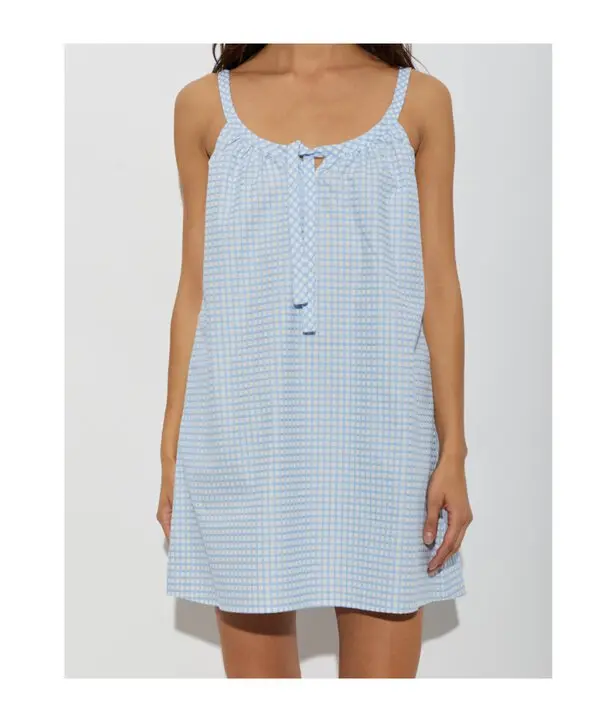 Posse Lila Gingham Mini Dress - Blue Plaid