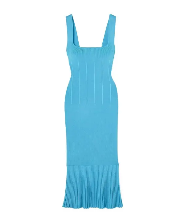 Galvan Knitted Midi Dress - Green
