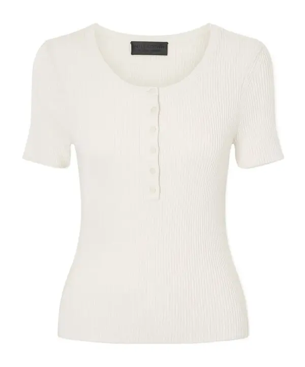 NILI LOTAN Francene Ribbed Wool And Silk-blend Top - No