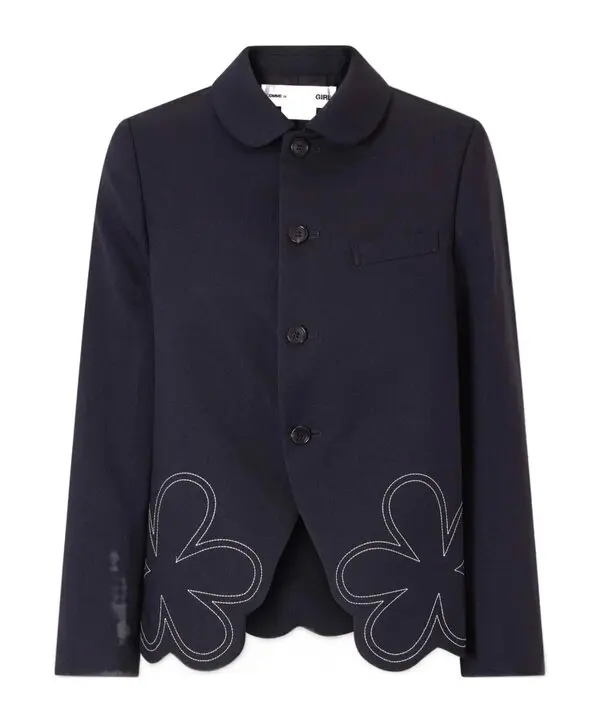 Comme Des Garçons Embroidered Gabardine Blazer