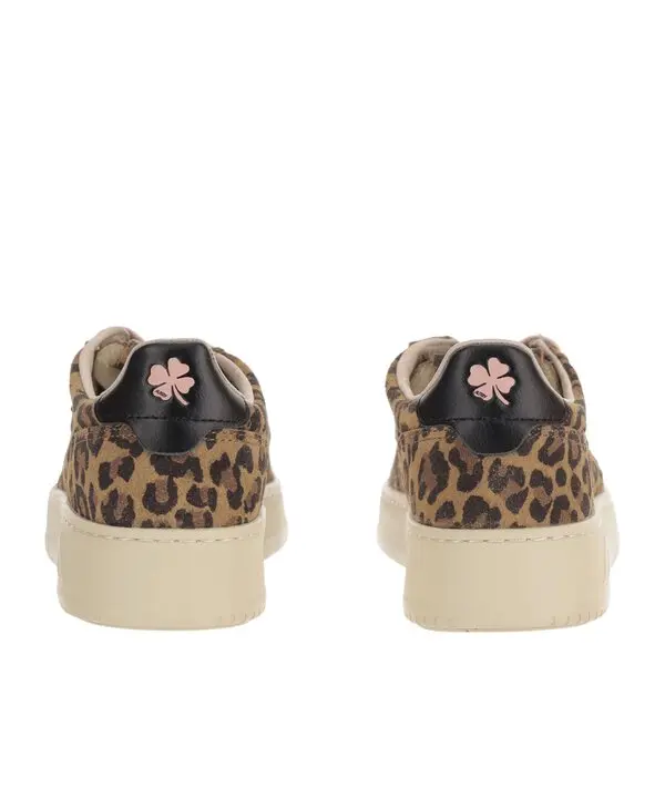 AUTRY Leopard Print Suede Lace-up Sneakers