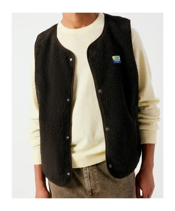 American Vintage Fleece Vest With Logo Patch