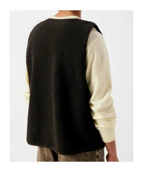 American Vintage Fleece Vest With Logo Patch