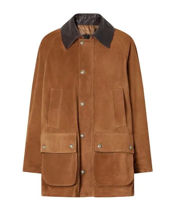 NILI LOTAN Kedem Suede And Leather-trimmed Parka - Brown