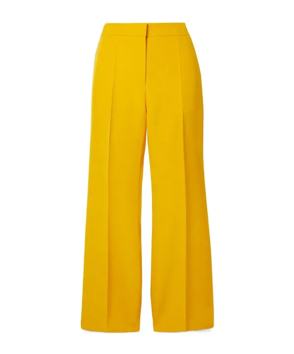 Lafayette 148 New York High-waisted Wool Silk Blend Straight-leg Pants