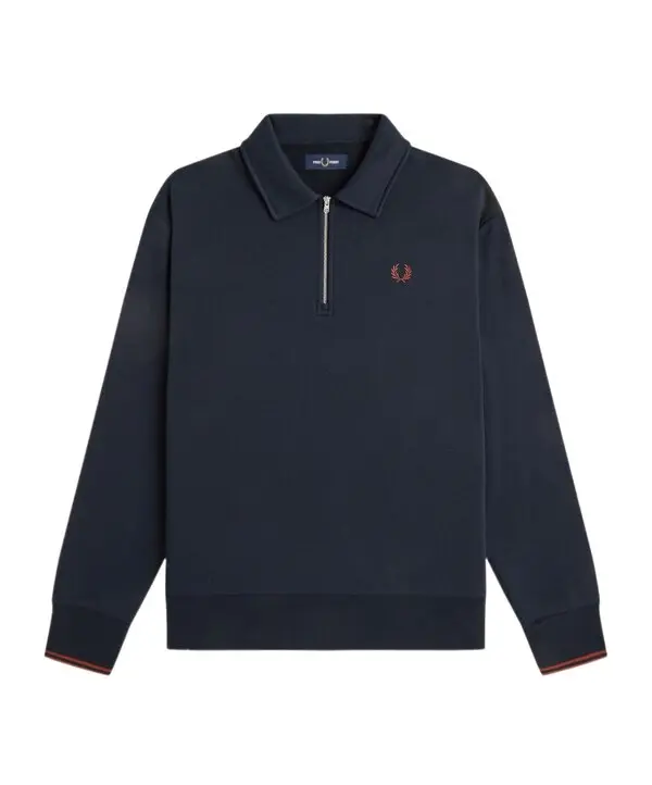 Fred Perry Half Zip Collared Sweatshirt